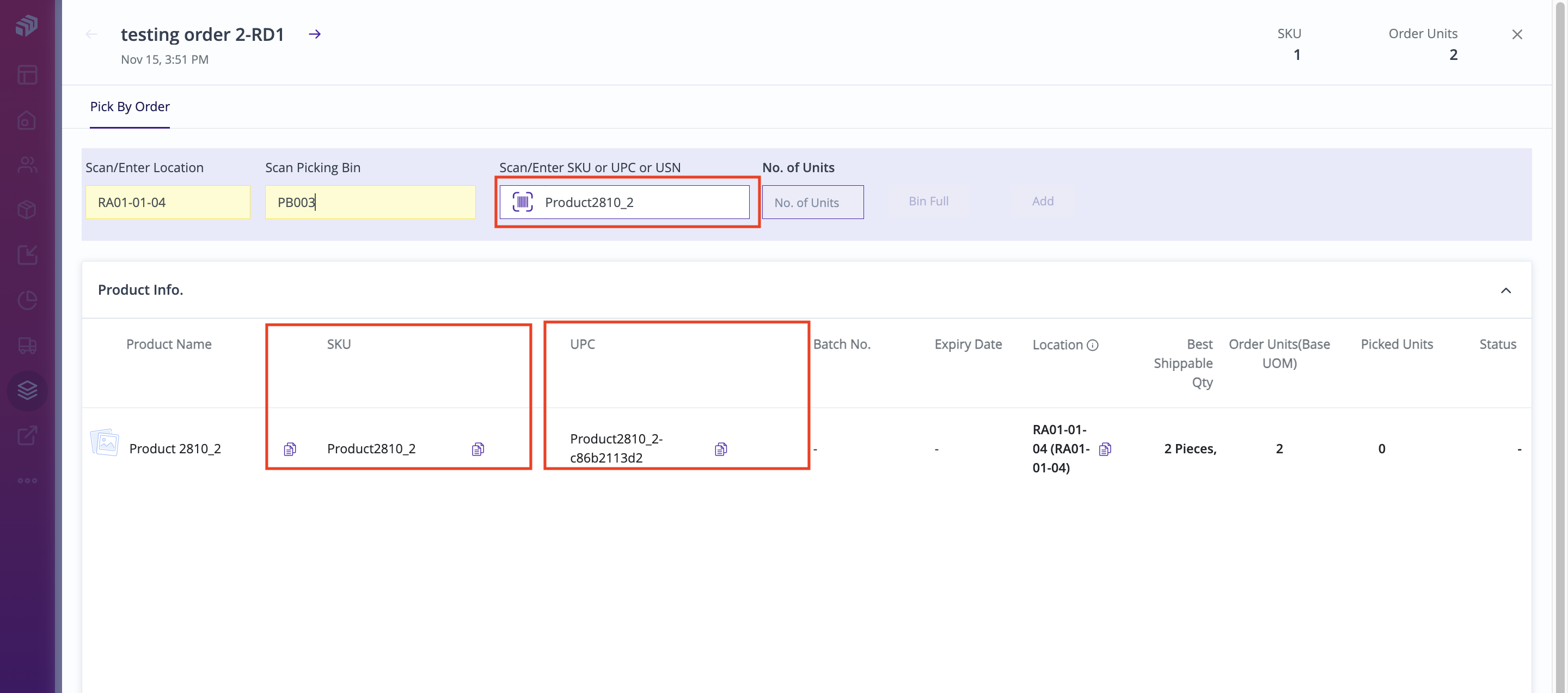 Pick by scanning SKU on WMS – Anchanto
