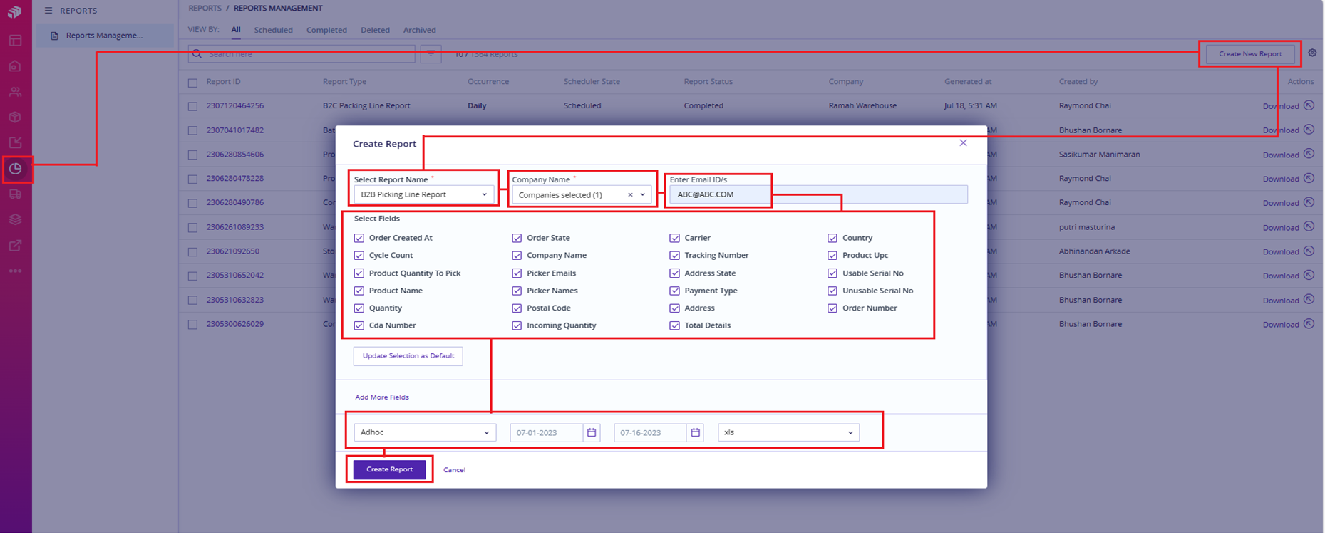 WMS 3: B2B Picking Line Report – Anchanto