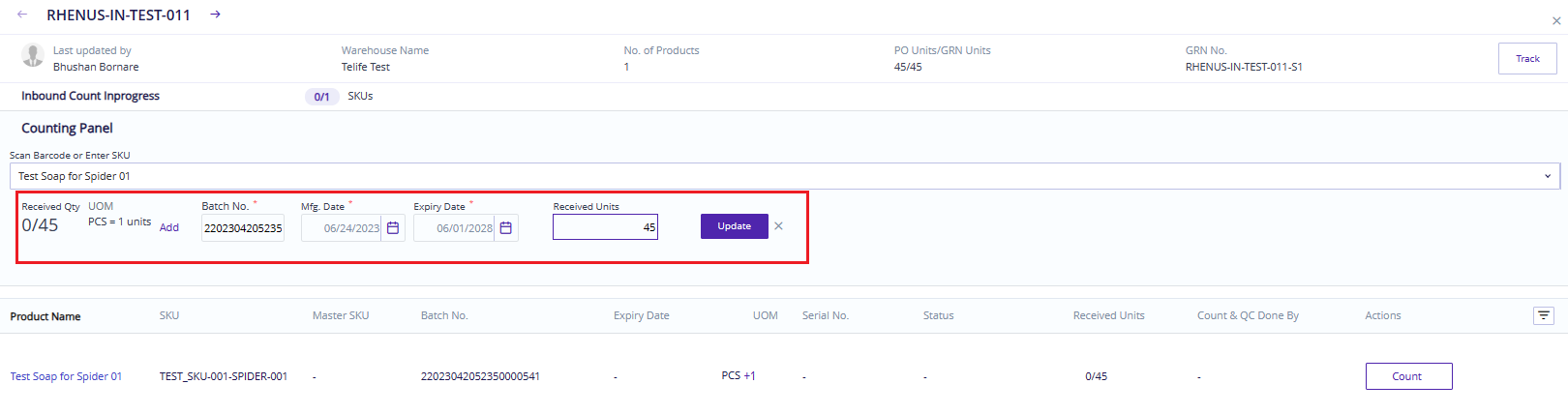 WMS 3.0 :- Inbound Creation and Processing – Anchanto