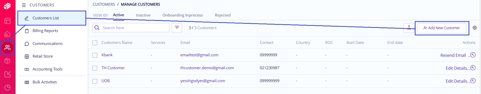 Create New Customers in WMS 3 – Anchanto