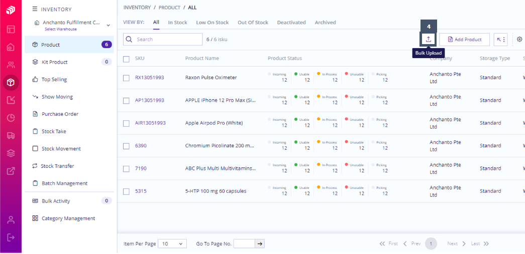 Creating a New Product in WMS 3 – Anchanto