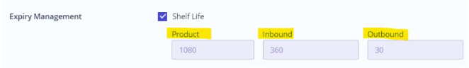 WMS 3.0:- Product Inbound and Outbound fields under Shelf-Life Expiry – Anchanto