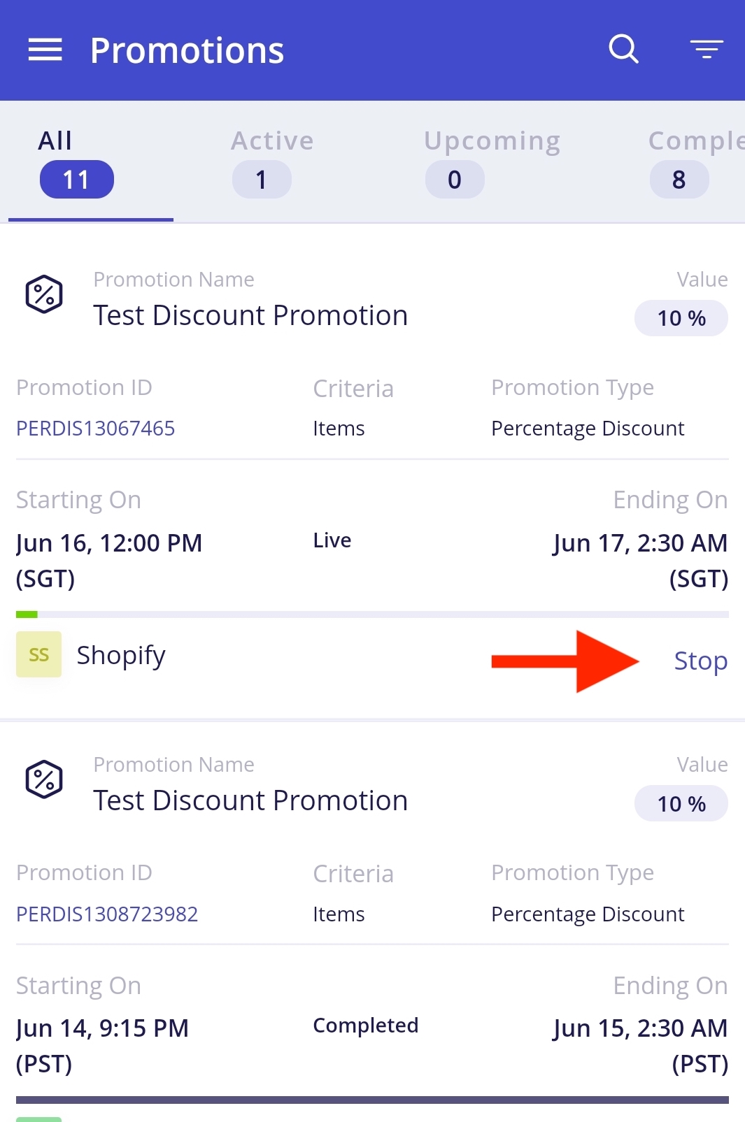 How can I stop a promotion? – Anchanto