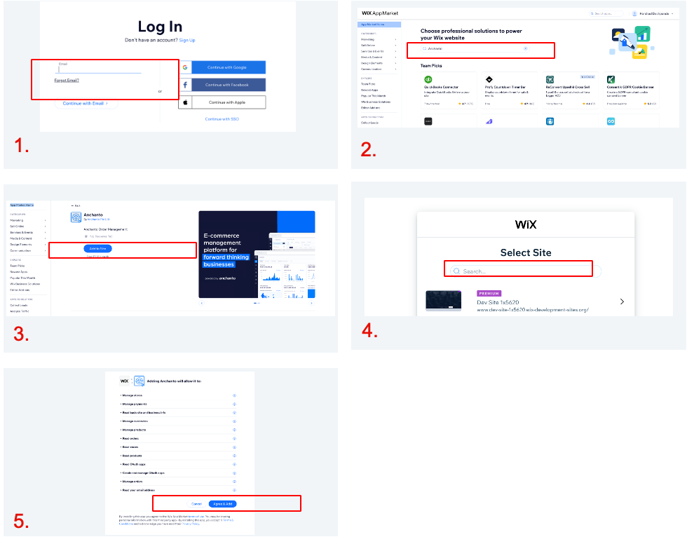 Anchanto OMS/OXM & Wix Webstore Integration Guide – Anchanto
